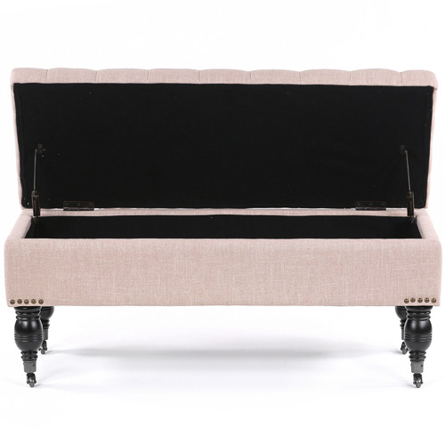 SandStoneSea Dusty Pink Ruby Storage Dressing Bench | Temple & Webster