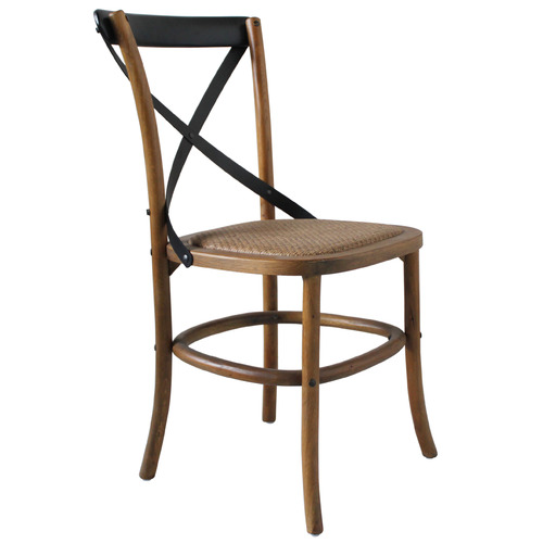 SandStoneSea Natural Zola Cross Back Rattan Dining Chairs | Temple ...