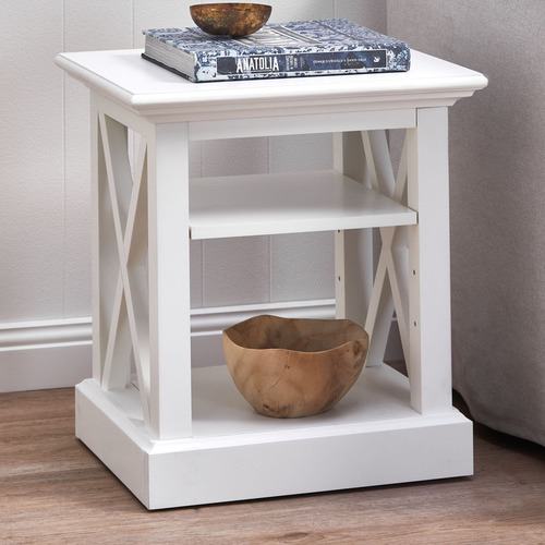 SandStoneSea White Hamptons Side Table | Temple & Webster