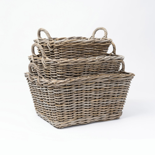 3 Piece Columbia Tapered Rattan Basket Set | Temple & Webster