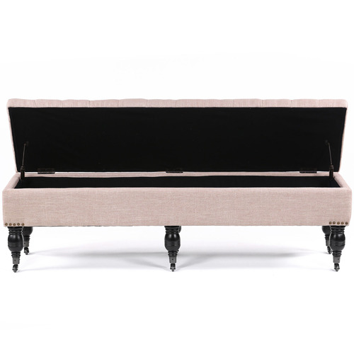 SandStoneSea Dusty Pink Ruby Storage Dressing Bench | Temple & Webster