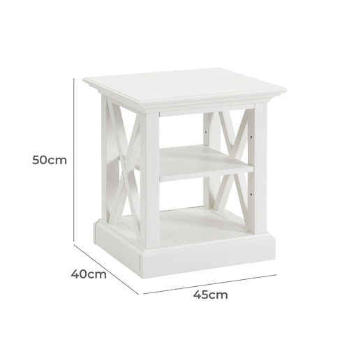 SandStoneSea White Hamptons Side Table | Temple & Webster