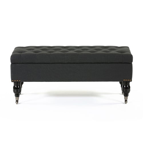 SandStoneSea Charcoal Ruby Storage Dressing Bench | Temple & Webster