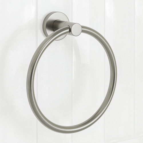 Elle Brushed Nickel Towel Ring | Temple & Webster