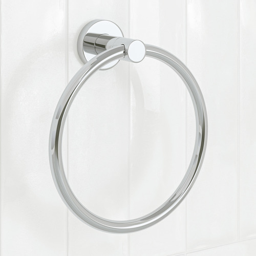 Elle Chrome Towel Ring | Temple & Webster