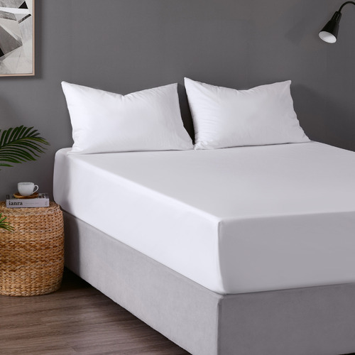 Aldrin Home White Commercial Cotton-Blend Top/Bottom Flat Sheet ...