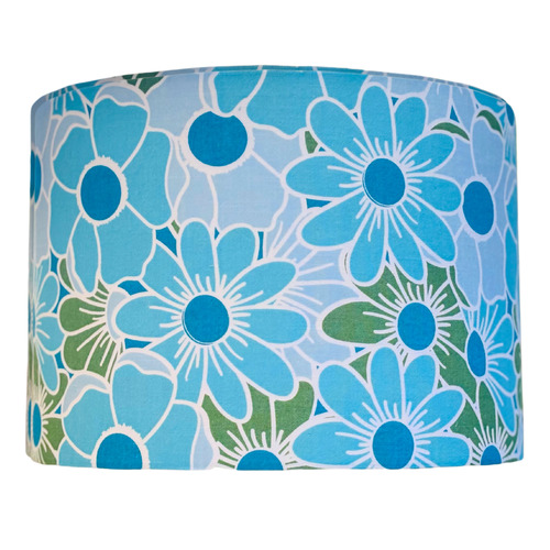 Flowers Blue Cotton Lamp Shade | Temple & Webster