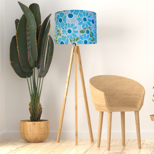 Flowers Blue Cotton Lamp Shade | Temple & Webster