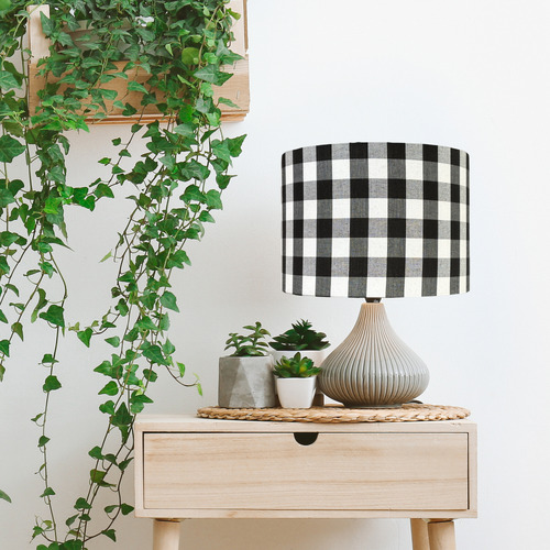 Black & White Check Lamp Shade | Temple & Webster