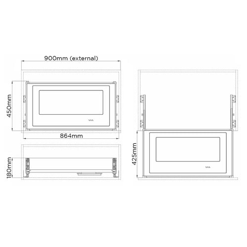 Shearer Crystal Aluminium Pull-Out Kitchen Drawer | Temple & Webster