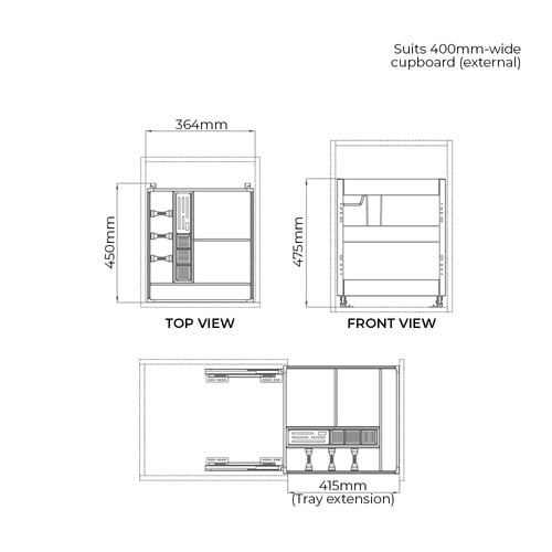 36.4cm Shearer Crystal Pull-Out Kitchen Cupboard Organiser | Temple ...