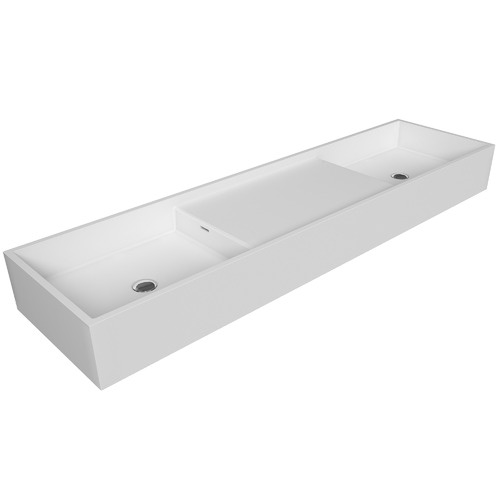 CDesign 1620mm Solid Surface Double Wall Hung Basin | Temple & Webster