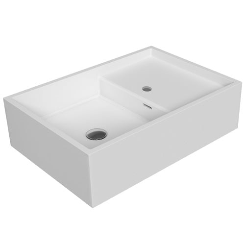 CDesign 620mm Matte White Rectangular Solid Surface Wall Hung Basin ...