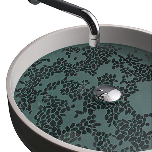 Pebble Motif 504mm Above Counter Basin with Etched Glass Base | Temple ...