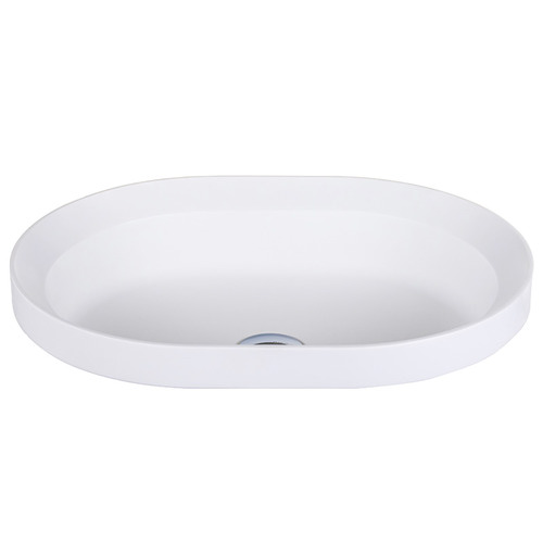 Pere 500mm Matte White Oval Semi-Inset Basin | Temple & Webster
