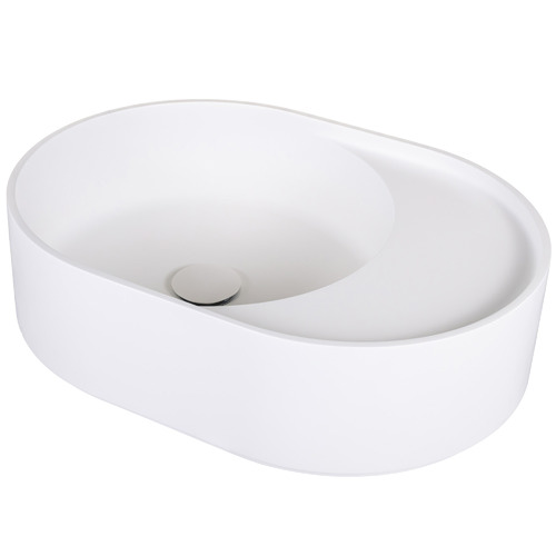 OMVIVO Lune 550mm Oval Solid Surface Above Counter Basin | Temple & Webster