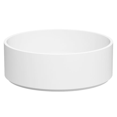 Lune 380mm Matte White Round Solid Surface Above Counter Basin | Temple ...