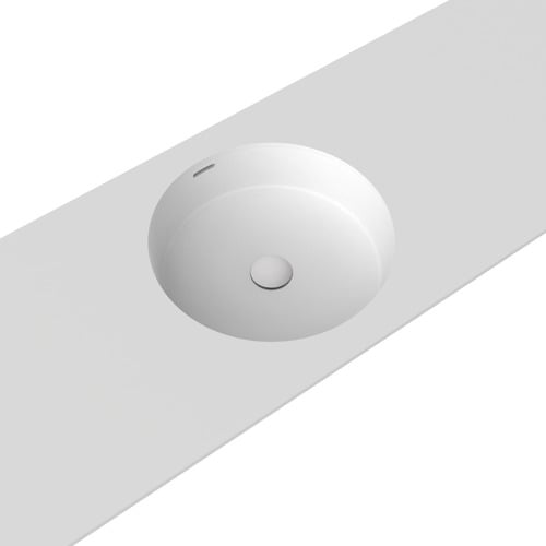 Sub 436mm Matte White Round Undermount Basin with Overflow | Temple ...