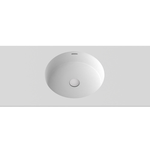 Sub 436mm Matte White Round Undermount Basin with Overflow | Temple ...