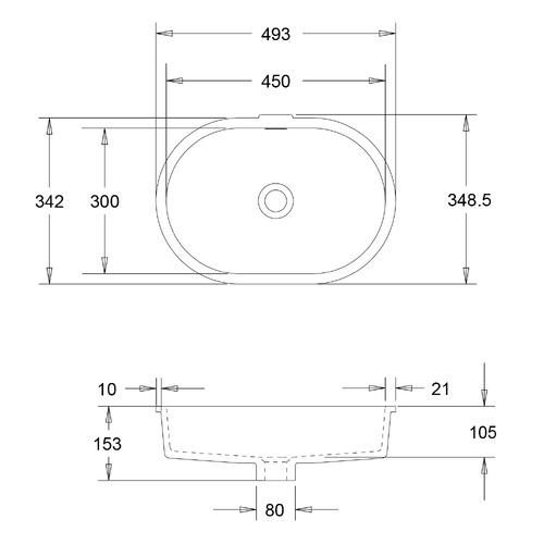 OMVIVO Sub 493mm Matte White Oval Undermount Basin with Overflow ...