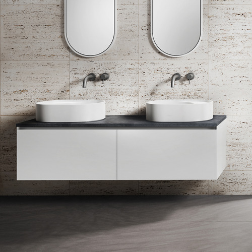 OMVIVO Lune 550mm Oval Solid Surface Above Counter Basin | Temple & Webster