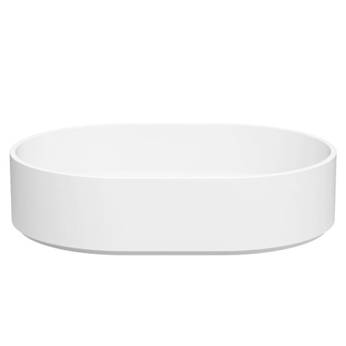 Lune 550mm Matte White Oval Solid Surface Above Counter Basin | Temple ...