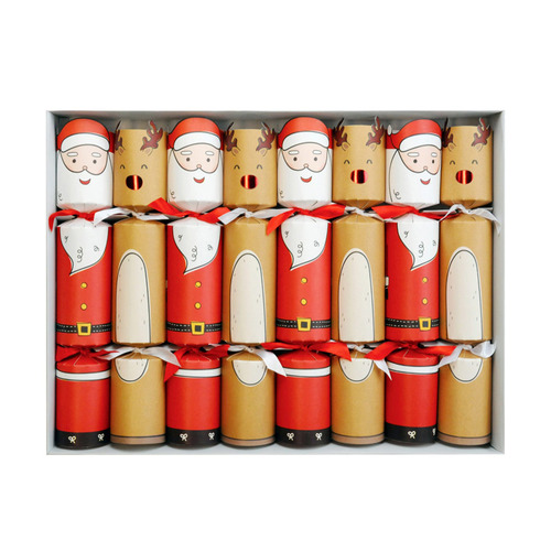 8 Piece Santa & Rudolph Novelty Christmas Cracker Set | Temple & Webster