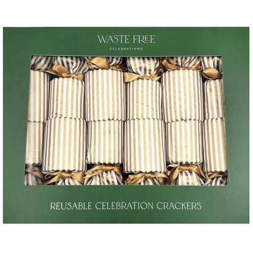 Gold Stripes Cane DIY Reusable Christmas Crackers | Temple & Webster