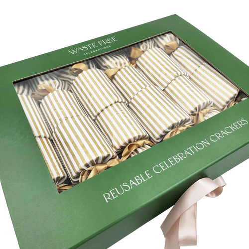 Gold Stripes Cane DIY Reusable Christmas Crackers | Temple & Webster