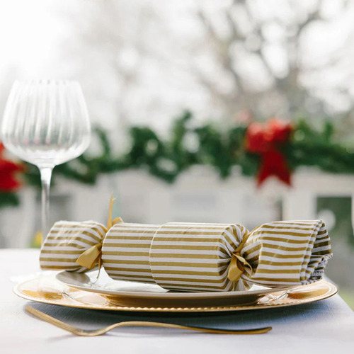Gold Stripes Cane DIY Reusable Christmas Crackers | Temple & Webster