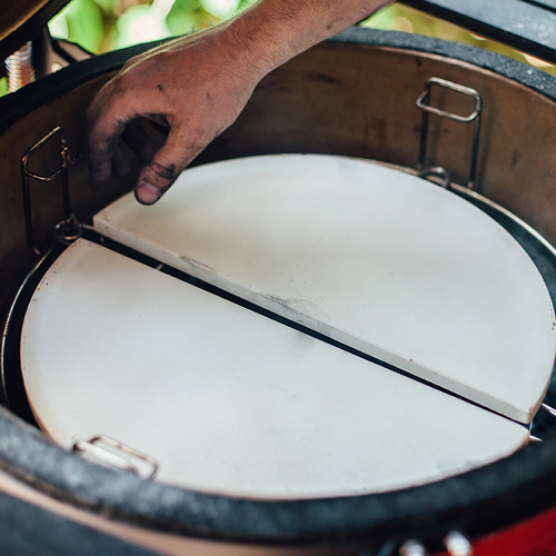 Kamado Big Joe Half Moon Heat Deflector Plates | Temple & Webster