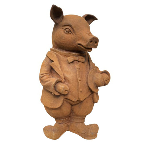 Pig Cast Iron Garden Statue | Temple & Webster