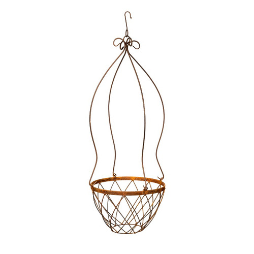 40cm Rust Basket Hanging Planter | Temple & Webster