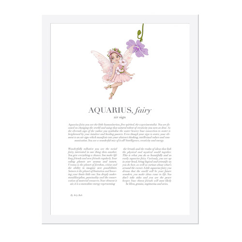 Pink Zodiac Aquarius Child Printed Wall Art | Temple & Webster