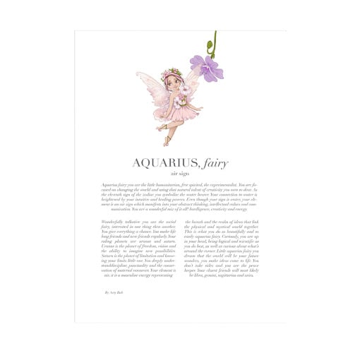 Pink Zodiac Aquarius Child Printed Wall Art | Temple & Webster