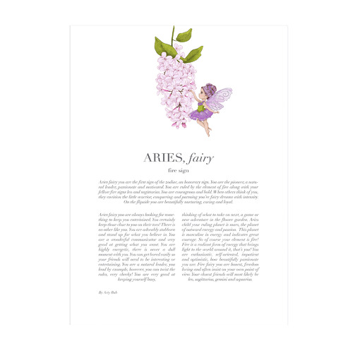 Purple Zodiac Aries Child Printed Wall Art | Temple & Webster