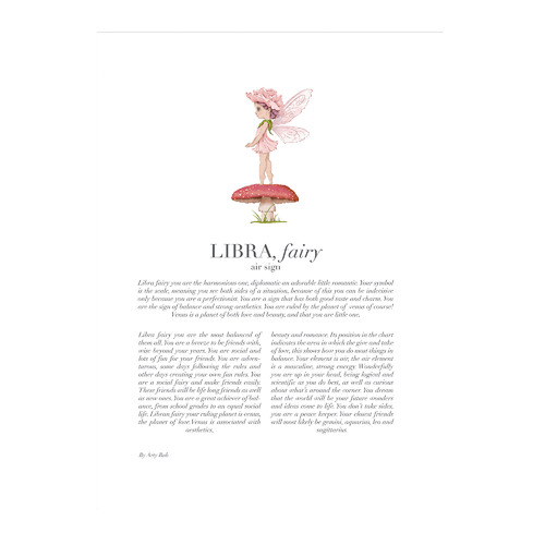 Pink Zodiac Libra Child Printed Wall Art | Temple & Webster