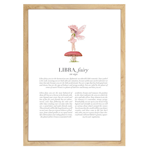 Pink Zodiac Libra Child Printed Wall Art | Temple & Webster