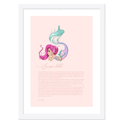 TinyTotsPrints Zodiac Scorpio Child Mermaid Printed Wall Art | Temple ...