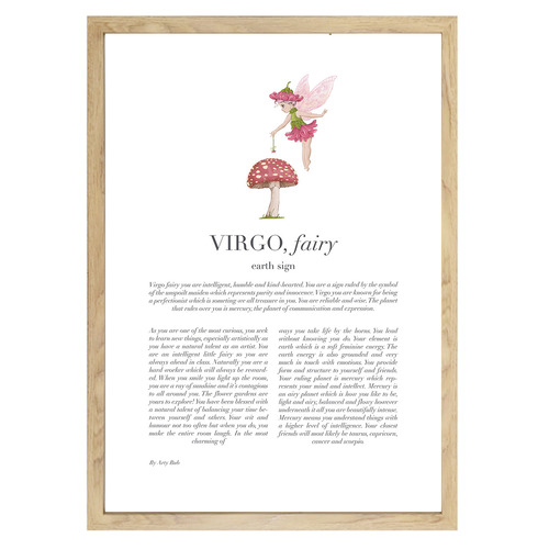 Pink Zodiac Virgo Child Printed Wall Art | Temple & Webster