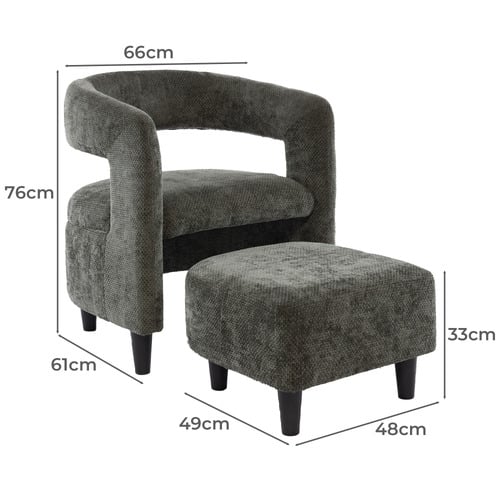 2 Piece Thorin Upholstered Accent Chair & Ottoman Set | Temple & Webster