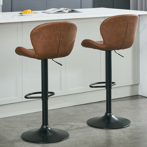 Cassington_Home Presley Faux Leather Adjustable Bar Stools | Temple ...