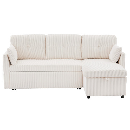 Cassington_Home Fontana 3 Seater Single Corduroy Sofa Bed with ...