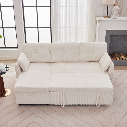 Cassington_Home Fontana 3 Seater Single Corduroy Sofa Bed with ...