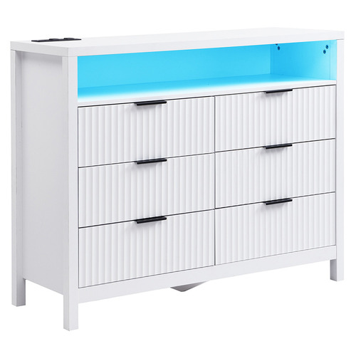 Cassington_Home Miggy 6 Drawer Chest with LED & Charging Station ...