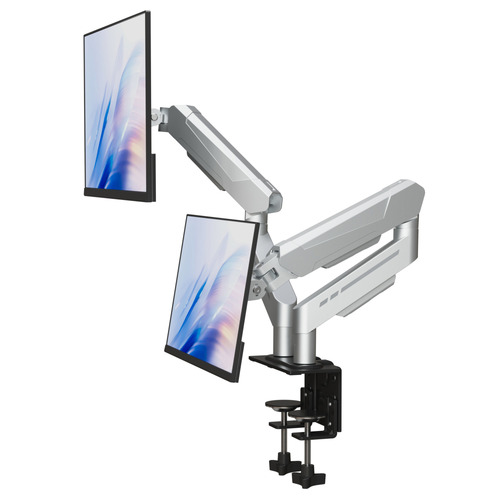 Harley Adjustable Dual Monitor Arm with Desk Clamp | Temple & Webster