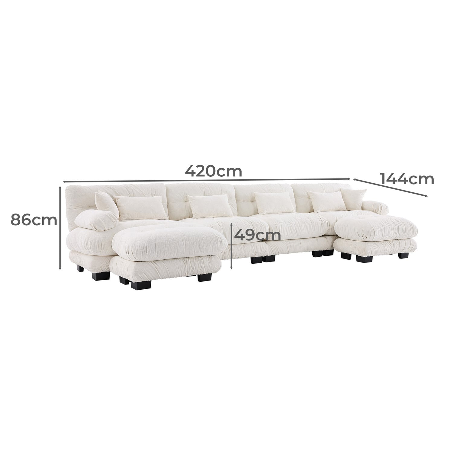 Cassington_Home Rizalino 5 Seater Modular Sofa & Ottoman Set | Temple ...