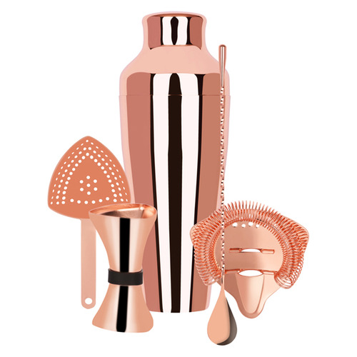 5 Piece Rose Gold Cocktail Set | Temple & Webster