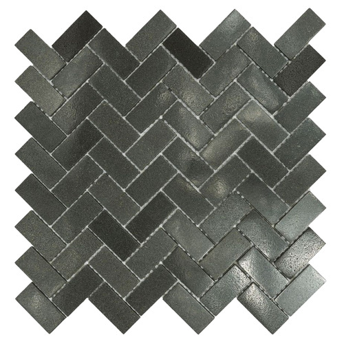 CoveTiles Herringbone Polished Basalt Stone Mosaic Tile Swatch | Temple ...