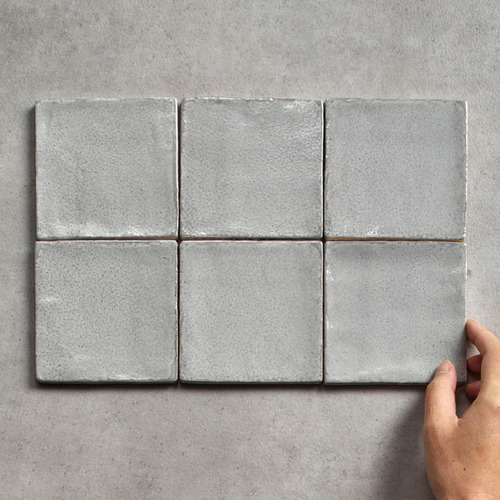 Naples Gloss Smoke Small Square Ceramic Tile | Temple & Webster